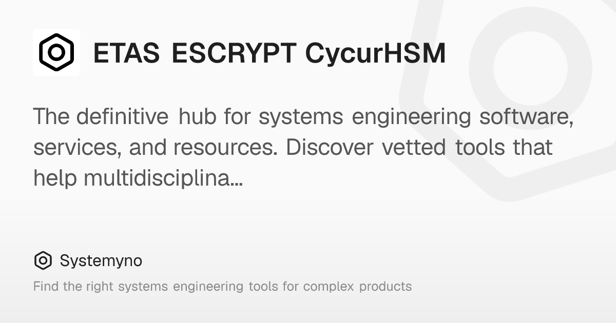 ETAS ESCRYPT CycurHSM: Automotive ECU security software for domain and ...