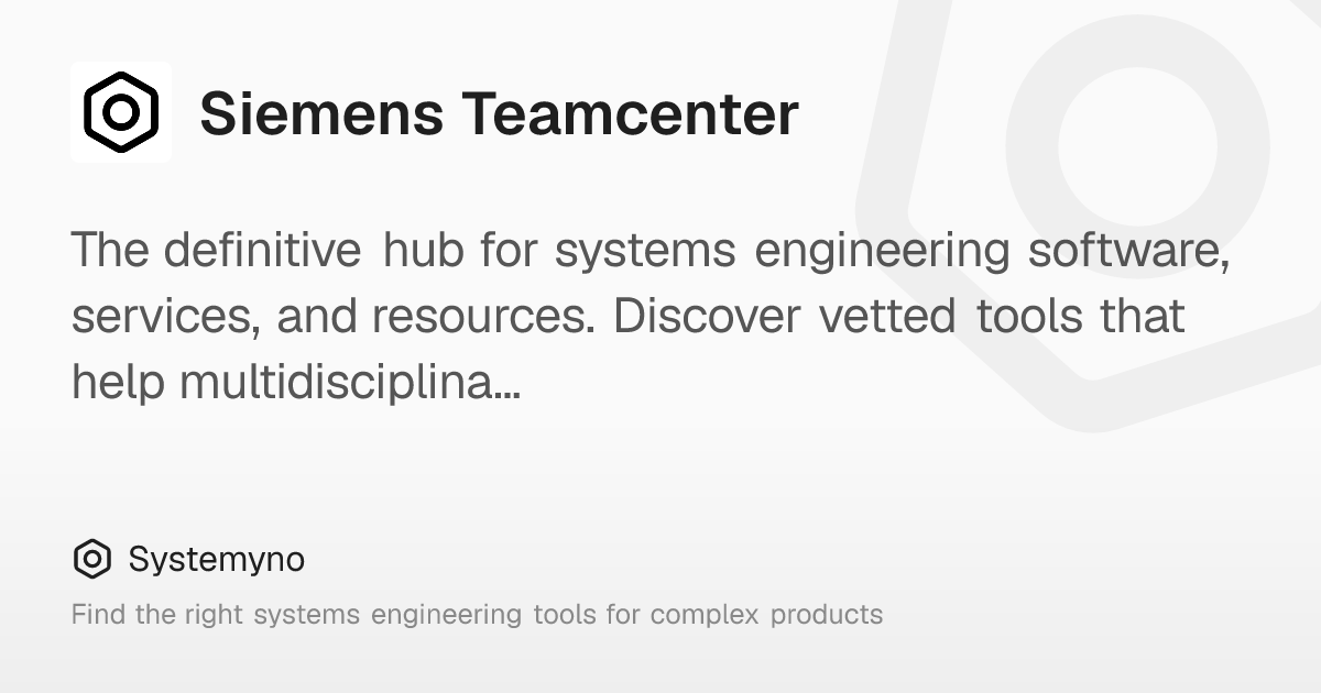 Siemens Teamcenter: Connect product data for better decision-making ...